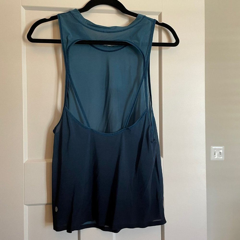 Lululemon Sheer Ombre Workout Tank With Cut Out Back - Gem